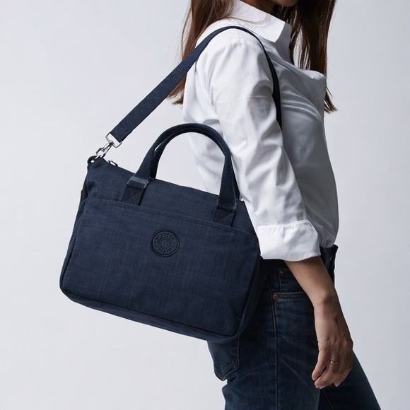 Kipling | Bags | Kipling Navy Blue Nylon Shoulder Bag Tote Crossbody ...